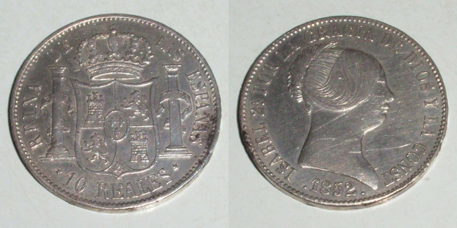 3268 10 REALES 1852 ISABEL II - Numismática Carlos Pérez